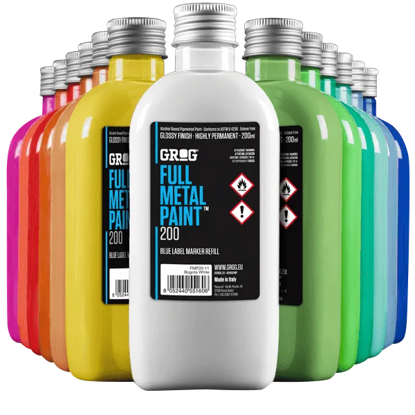 Grog Full Metal Paint Refill 200ml - Color: Bogot? White #ffffff ...